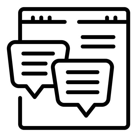 Web Online Chat Icon Outline Vector Kol Opinion Vector Art At Vecteezy