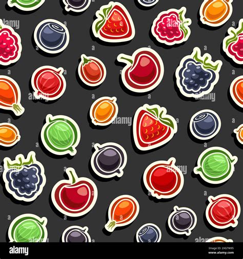 Vector Berry Seamless Pattern Decorative Background With Many Flying