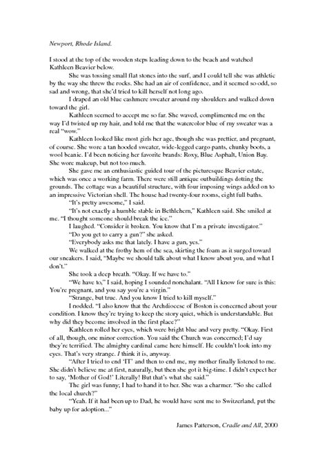 Excerpt Reading Comprehension Cradle And All By James Patterson