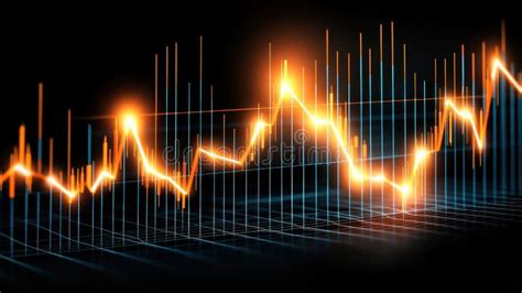 Business Graph With Glowing Lines Depicting Steep Yield Curve Rates And Financial Growth