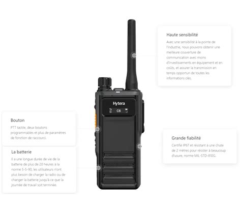 Hytera Hp605 Uhf Pti Talkie Walkie Avec Licence Hp605um
