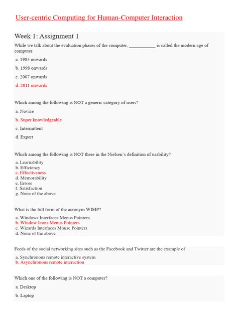 User Centric Computing Assignments New Pdf Software Prototyping Usability