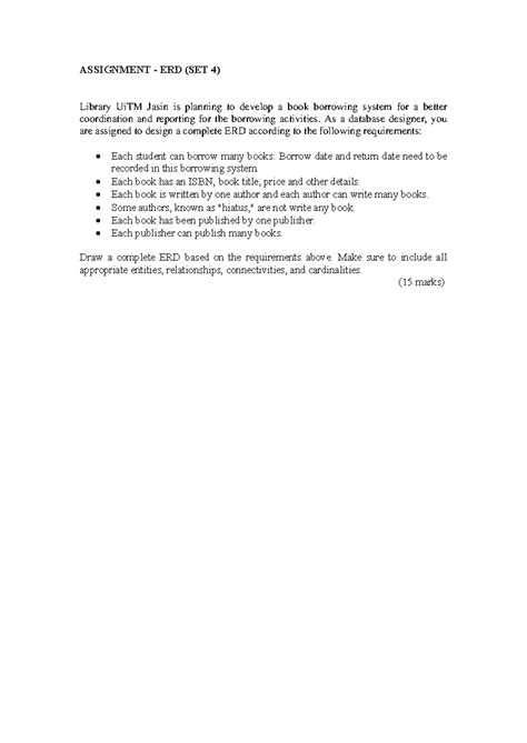 Assignment Erd 4 Assingment Assignment Erd Set 4 Library Uitm