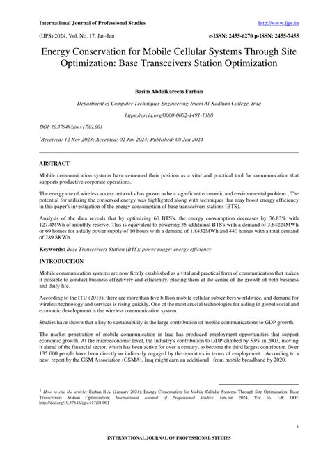 Pdf Energy Conservation For Mobile Cellular Systems Through Site Optimization Base