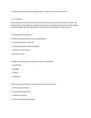 Assessment Docx Assessment Sexual And Asexual Reproduction In Earth And Life Science Grade