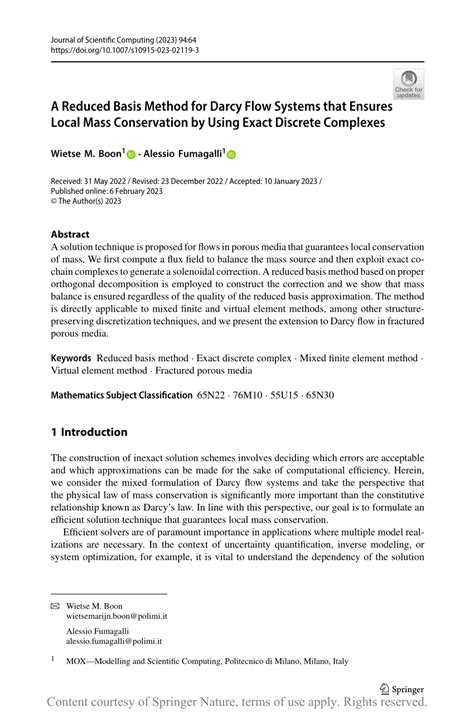 Pdf A Reduced Basis Method For Darcy Flow Systems That Ensures Local