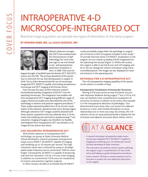 Pdf Intraoperative 4 D Microscope Integrated Oct