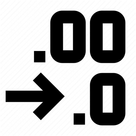 Decimal Fraction Formatting Value Number Decrease Arrow Icon