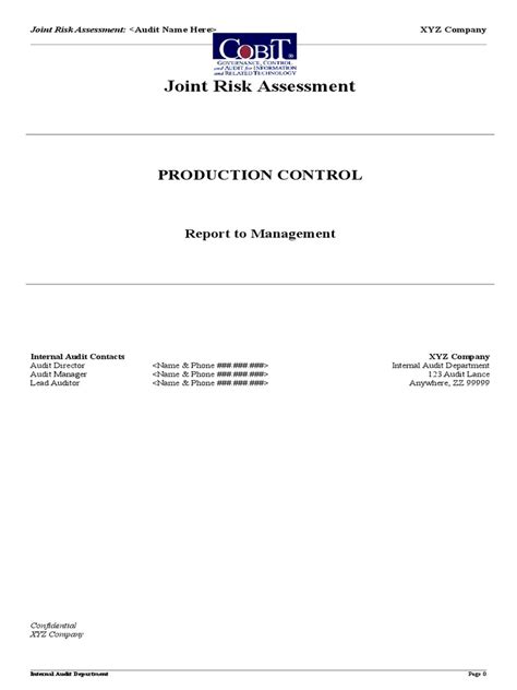 Cobit Audit Report Template Pdf Internal Audit Cobit