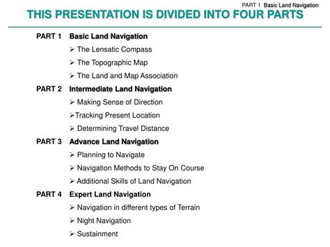 PPT PART 1 BASIC LAND NAVIGATION PowerPoint Presentation Free Download ID 5966104