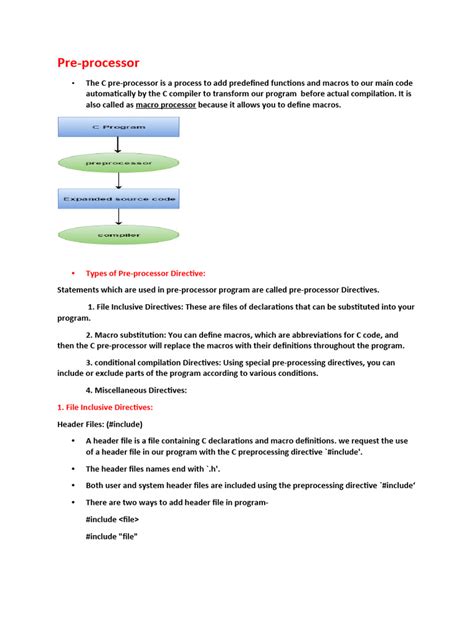 Preprocessor Directives Pdf Teaching Methods And Materials