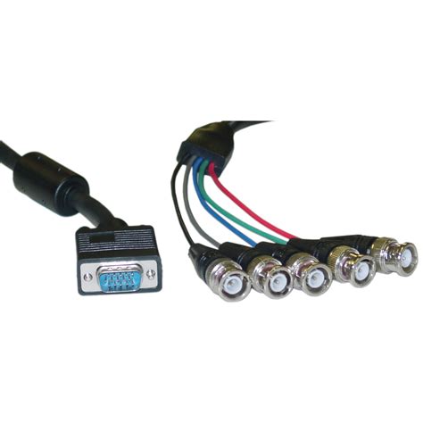 1ft Black Svga To 5 Male Bnc Cable Double Shielded