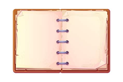 일기 흰색 배경에 격리된 만화 스타일의 상위 보기로 된 메모장 책갈피와 나선형 일일 플래너로 예약하십시오 벡터 그림 가까운에 대한 스톡 벡터 아트 및 기타 이미지 Istock