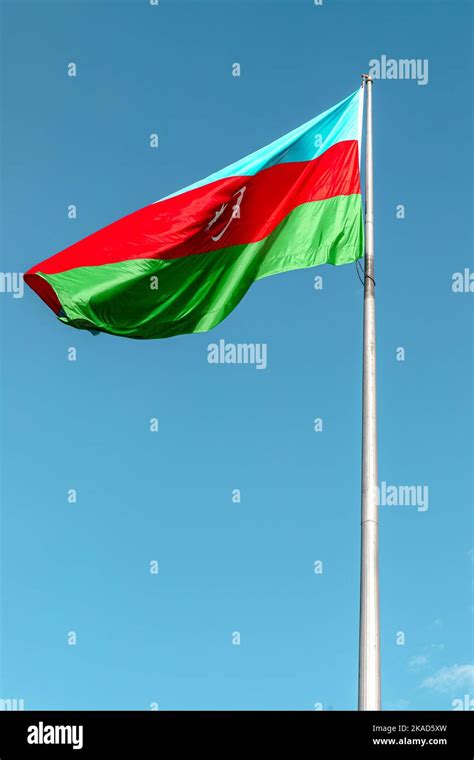 Azerbaijan Flag The National Flag Of Azerbaijan Horizontal Tricolour
