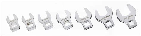 Maximum Crow Foot Wrench Set Saemetric Nickel Chrome Plating 7 Pc