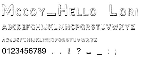 Mccoy Hello Lori Font Fancy Various