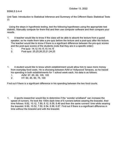 Introduction To Statistical Inference Manually Compute For Them First And Then Use Computer