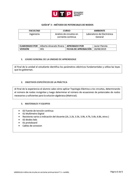 100000i12n Guia N°3 Labelege01 Método De Potenciales De Nodos Pdf Inductor Análisis De Red
