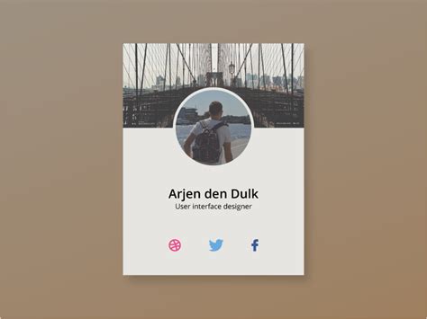Profile Widget By Arjen Den Dulk On Dribbble