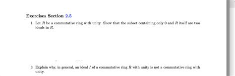 Solved 1 Let R Be A Commutative Ring With Unity Show That