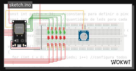 Leds Potenciômetro Wokwi Esp32 Stm32 Arduino Simulator