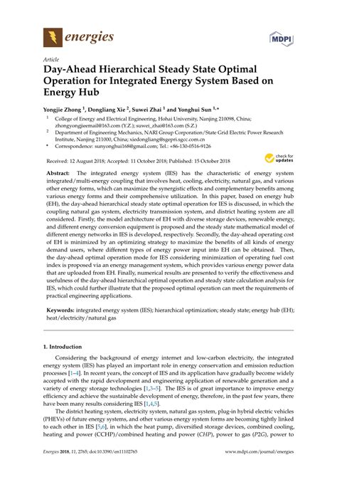 Pdf Day Ahead Hierarchical Steady State Optimal Operation For