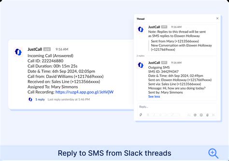 justcall integration for slack connect them today