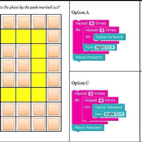 Ct Test Question 16 Maze Loops Repeat Until If Else Download Scientific Diagram