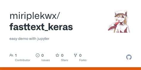 GitHub Miriplekwx Fasttext Keras Easy Demo With Jupyter