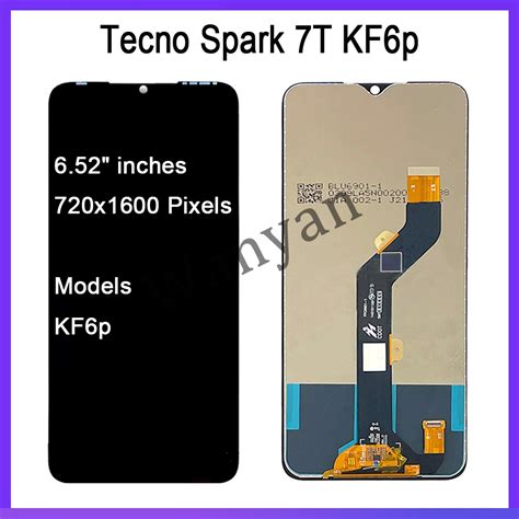 Tecno Spark 7 Spark 7T KF6p Spark 7 Pro KF8 LCD Display Touch Screen Digitizer Replacement