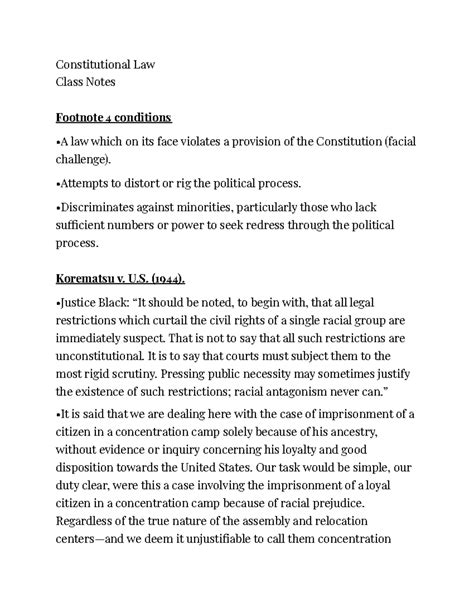 Law 2 Footnote 4 Conditions Constitutional Law Class Notes Footnote