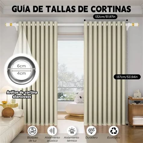 Cortina Blackout Ventana 264x137cm Dormitorio Sala 2 Panele Mercadolibre