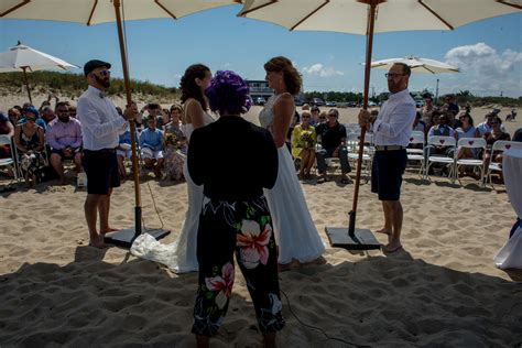 Same Sex Beach Wedding Nautical Softball Theme Black White And Raw