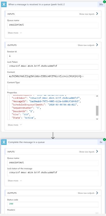 Azure No Session Available To Complete The Message With The Lock Token Logic App Stack Overflow