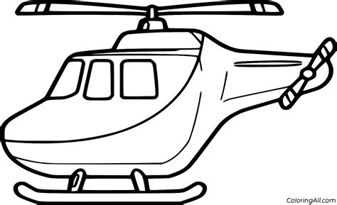 Simple Small Helicopter Coloring Page Coloringall