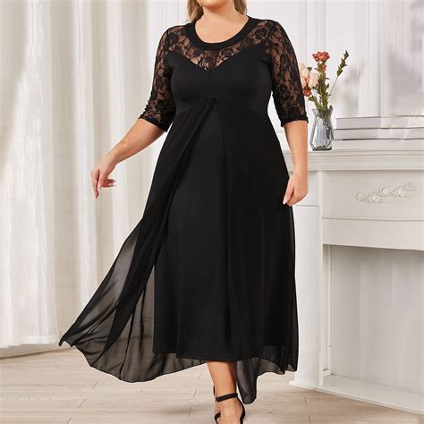 Feancey Mother Off The Bride Dresses For Curvy Women Plus Size Lace