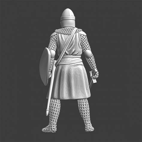 3d Printable Medieval Crusader Knight With Sword And Shield By Northern Crusades Miniatures