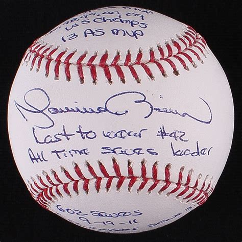 Mariano Rivera Signed Custom Yankees Oml Baseball With 10 Career Stat