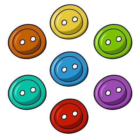 Premium Vector A Set Of Colored Icons A Round Button For Clothes