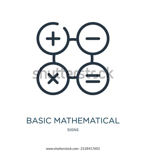 Basic Mathematical Symbols Thin Line Icon Stock Vector Royalty Free Shutterstock