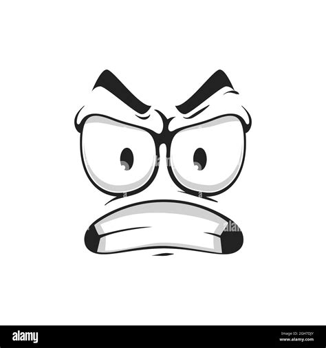 Grumpy Sullen Emoji Ireful Or Rageful Smiley Facial Emotion Isolated