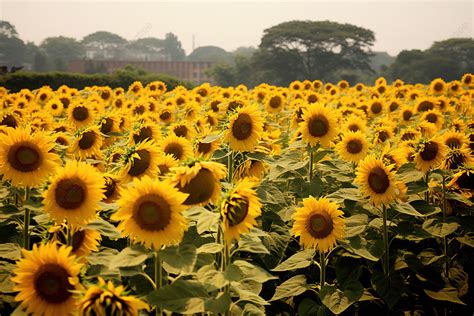 해바라기의 많은 넓은 들판 계절 국내여행 꽃 배경 일러스트 및 사진 무료 다운로드 Pngtree