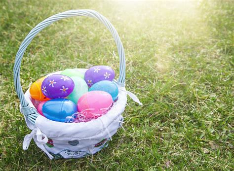 Carton Box With Easter Eggs Stock Image Image Of Grass Easter 108738997