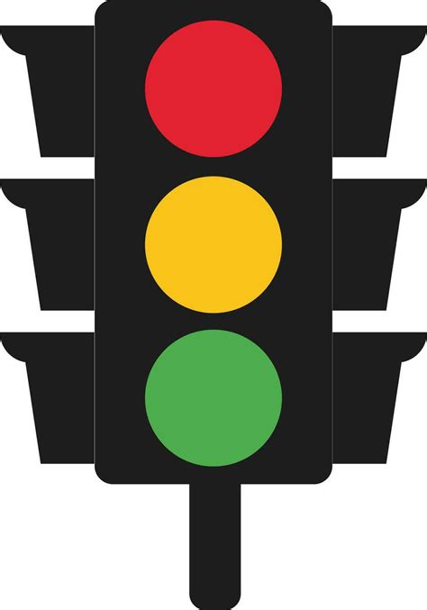 Red Yellow Green Traffic Light Vector Icon Traffic Signal Sign
