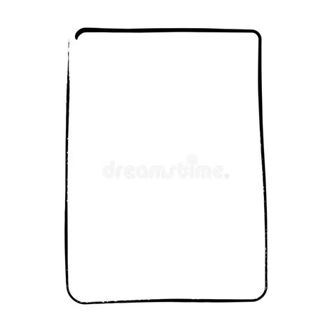Frame Border Curved Grunge Shape Icon Vertical Rectangle Decorative Doodle Element For Design