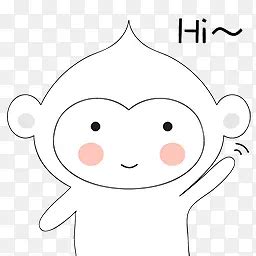 简笔画猴子打招呼PNG图片素材下载 图片编号ydzxdjzy 免抠素材网
