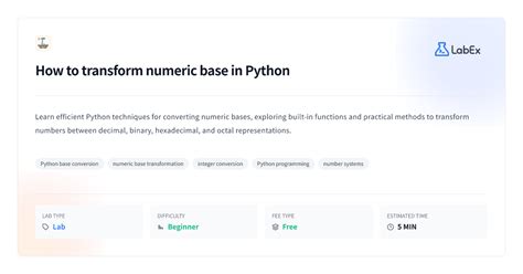 How To Transform Numeric Base In Python Labex