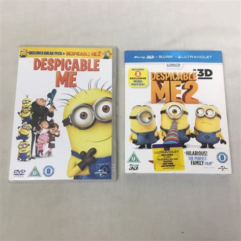 Despicable Me 1 Dvd And Despicable Me 2 3d Blu Ray Minions Film