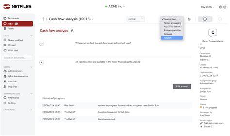 New Qanda Workflow In Netfiles Deal Room