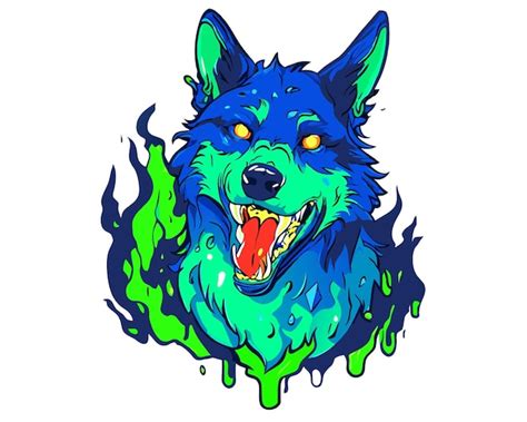 Premium Photo Zombie Wolf Slime Illustration Design